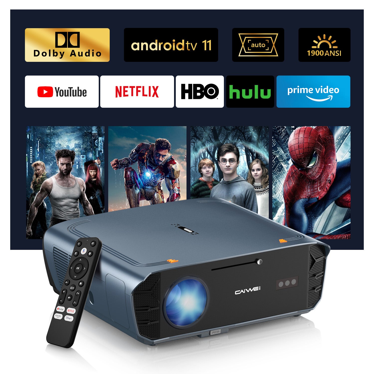 CAIWEI S7+ 4K Projector with 2025 Google TV 【Netflix Certified & Tof+C – CAIWEISHOP